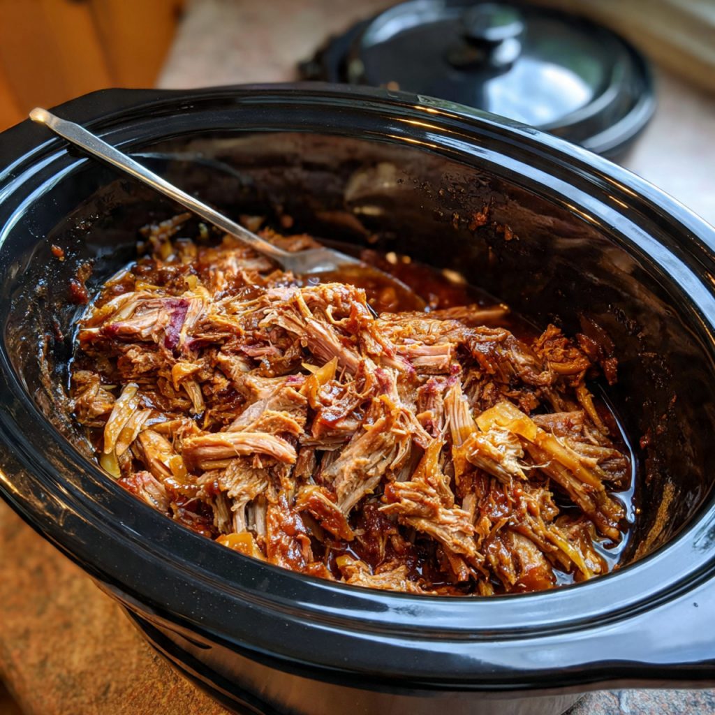 4-Ingredient Crockpot Pork Shoulder, BBQ Sauce, Onion, and Vinegar ...